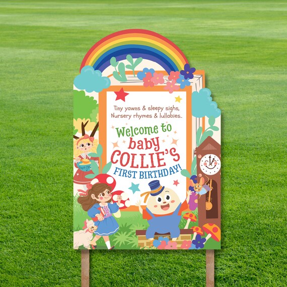 Nursery Rhyme Storybook Birthday Party Yard Sign/ Storybook Yard Sign ...