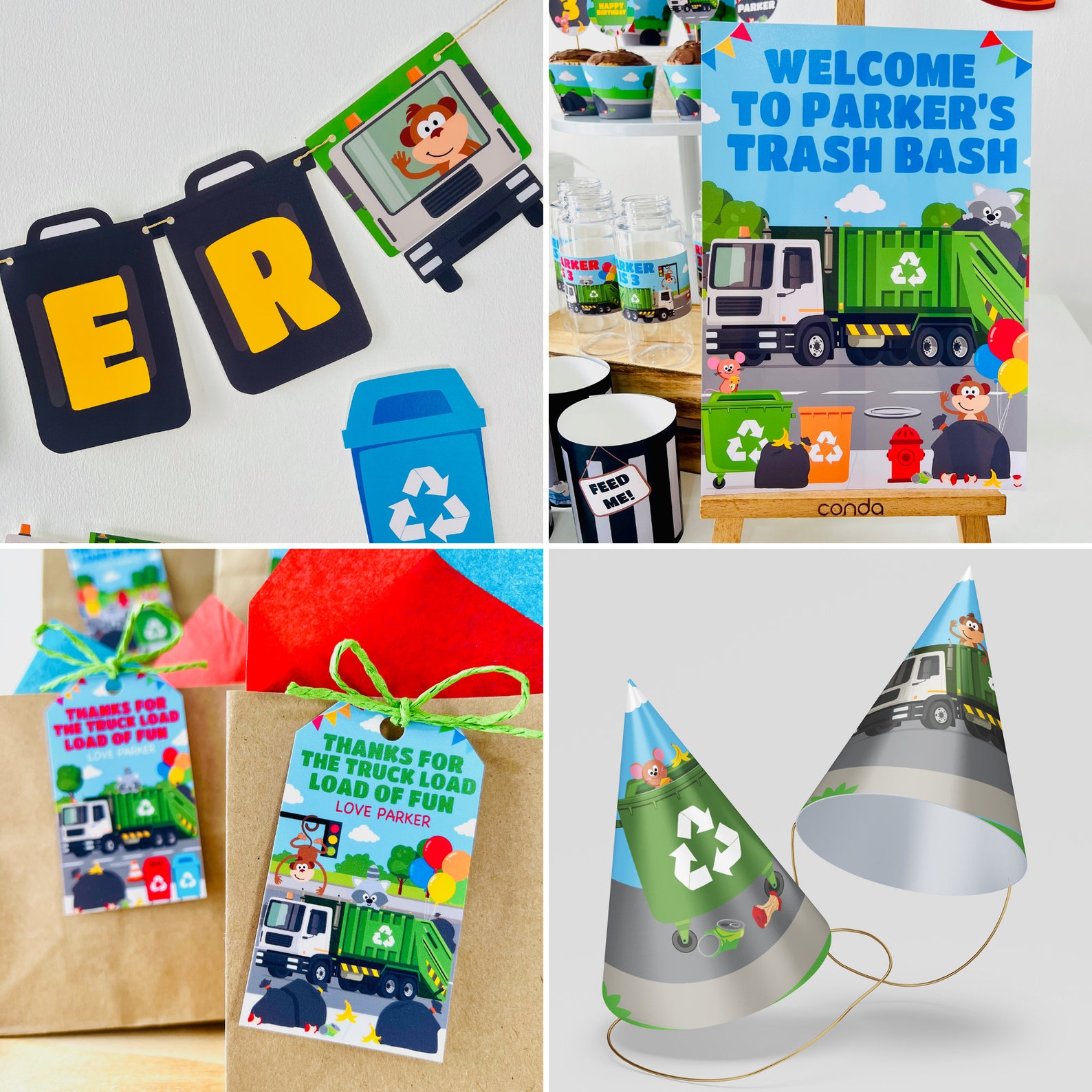 Garbage Truck Party Decorations Kit/ Trash Bash Waste Management Party ...