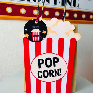 Movie Night Goodie Bag Labels/ Movie Night Concession Stand Popcorn ...