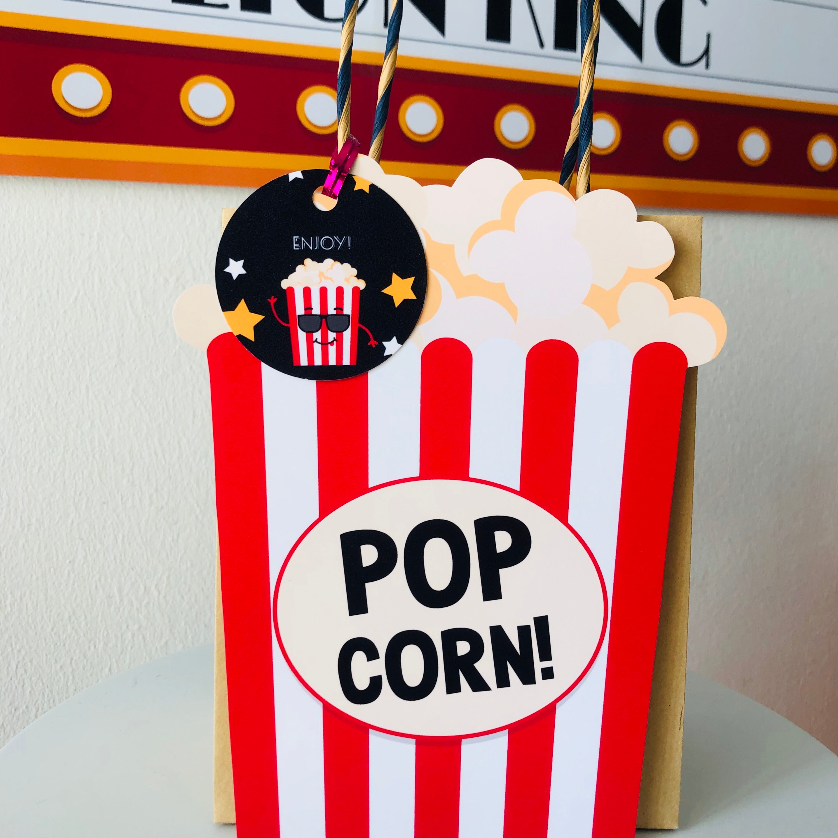 Movie Night Goodie Bag Labels / Movie Night Concession Stand Popcorn ...