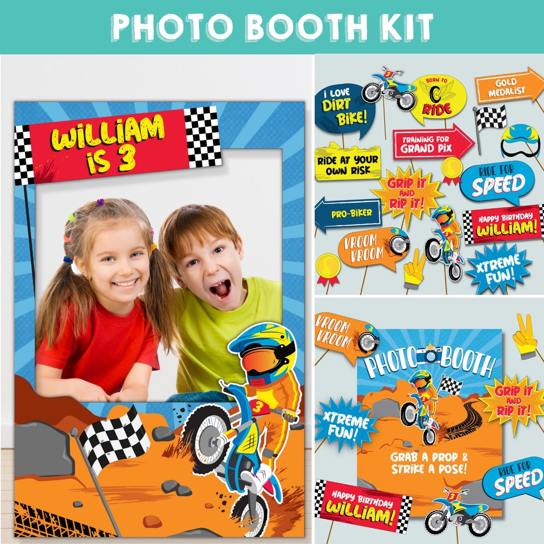 Dirt Bike Party Photo Booth Printable Kit/ Motocross Party Photo Props ...