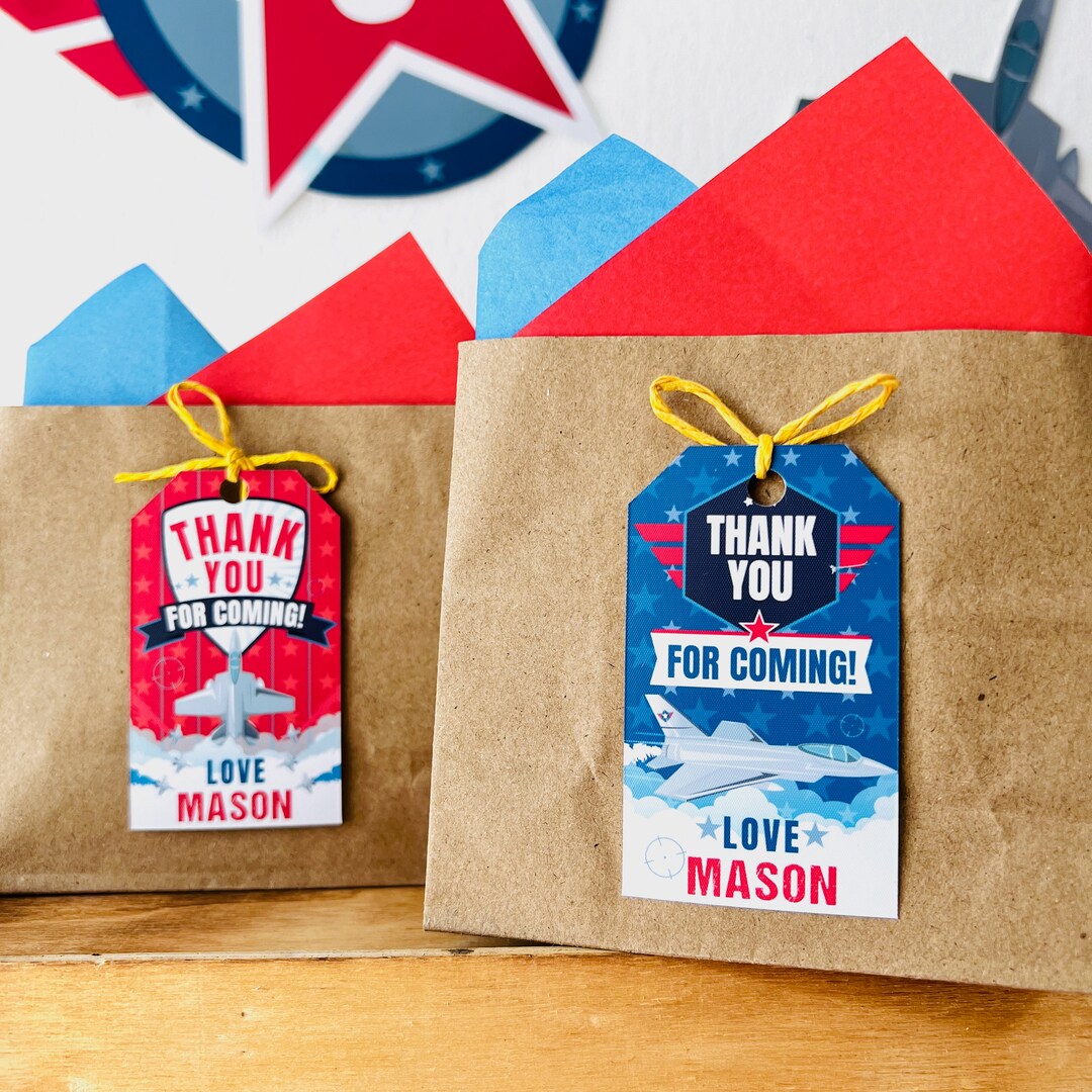 Fighter Pilot Party Favor Tags EDITABLE Printable | Military Jet Party ...