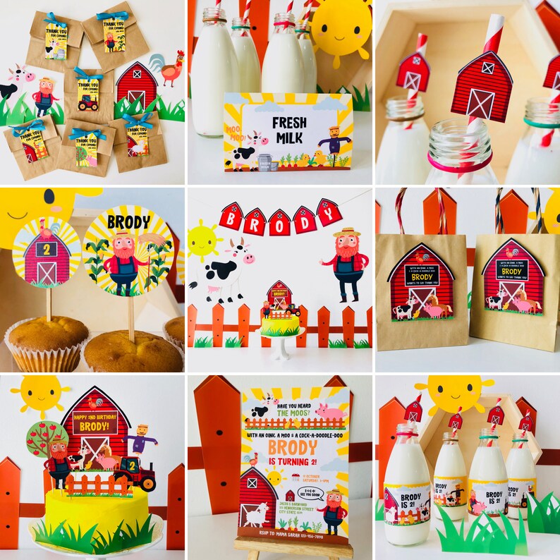 Old Macdonald Farm Party Decorations Printable Kit/ Animal - Etsy
