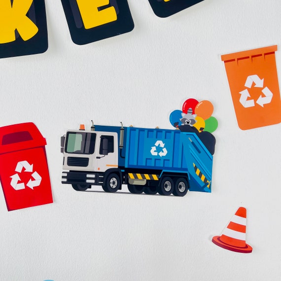 Blue Garbage Truck Party Decorations Cut-Outs/ Blue Trash Truck Blue ...
