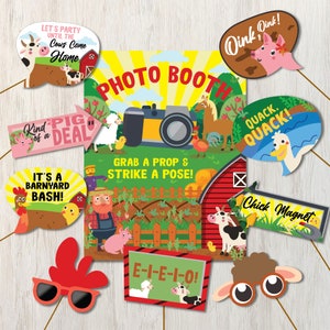 Old Macdonald Farm Party Photo Props Editable Printable/ Animal Farm ...