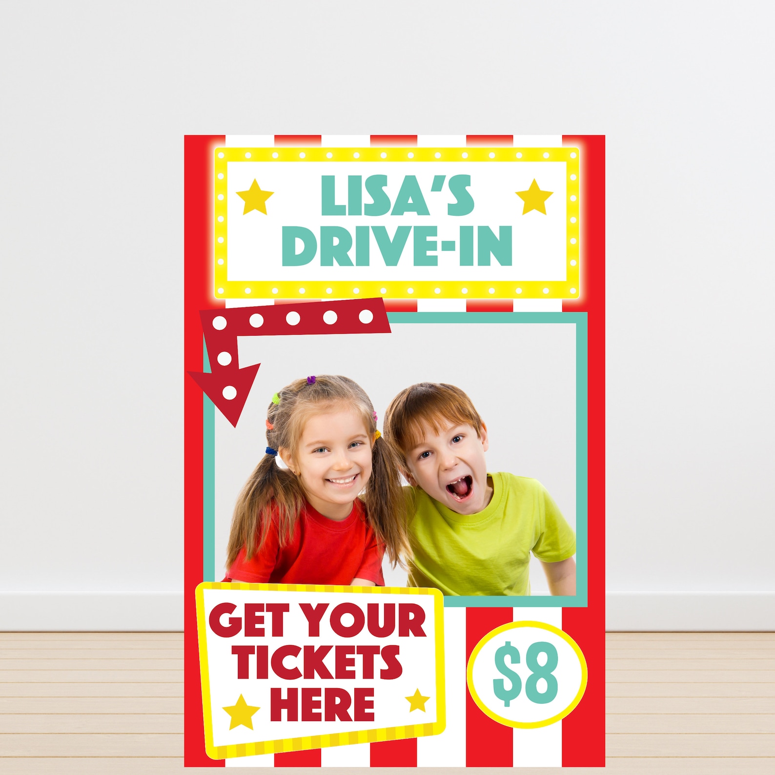 Drive in Movie Ticket Booth/ Movie Night Photo Booth Printable/ Movie ...