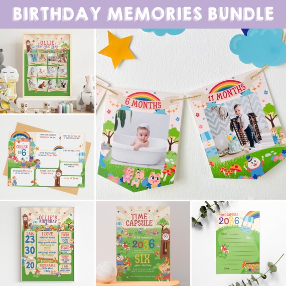 Nursery Rhyme Storybook Birthday Memories Printable Kit/ First Birthday ...