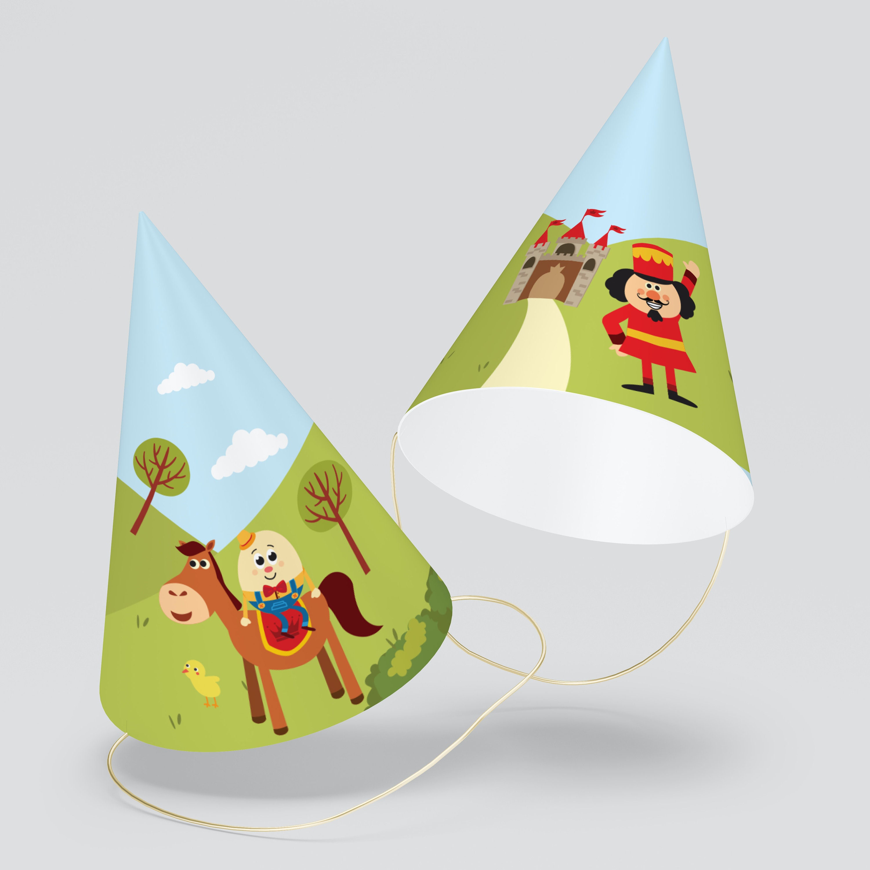 Humpty Dumpty Party Hats Printable/ Nursery Rhyme Party Hat Templates ...