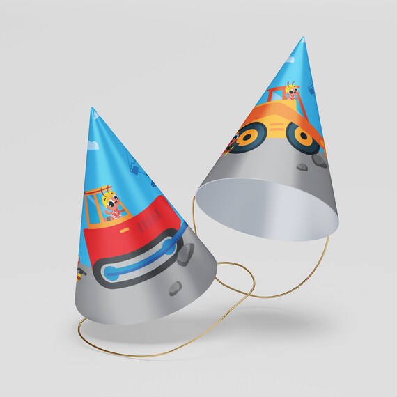 Construction Truck Party Hats Printable/ Construction Themed Worker ...