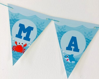 EDITABLE Under the Sea Birthday Banner Printable Happy - Etsy