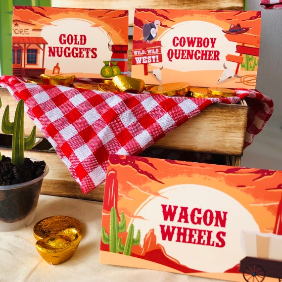Cowboy Food Label/ Wild West Cowboy Food Tent/ Wild Western | Etsy