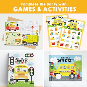 Wheels on the Bus Party Invitation Printable, EDITABLE Yellow School ...