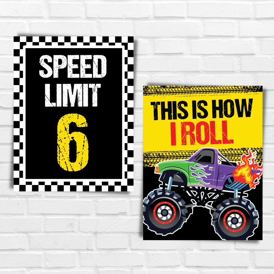 Monster Truck Party Signs Printable Pack/ Monster Jam Party | Etsy