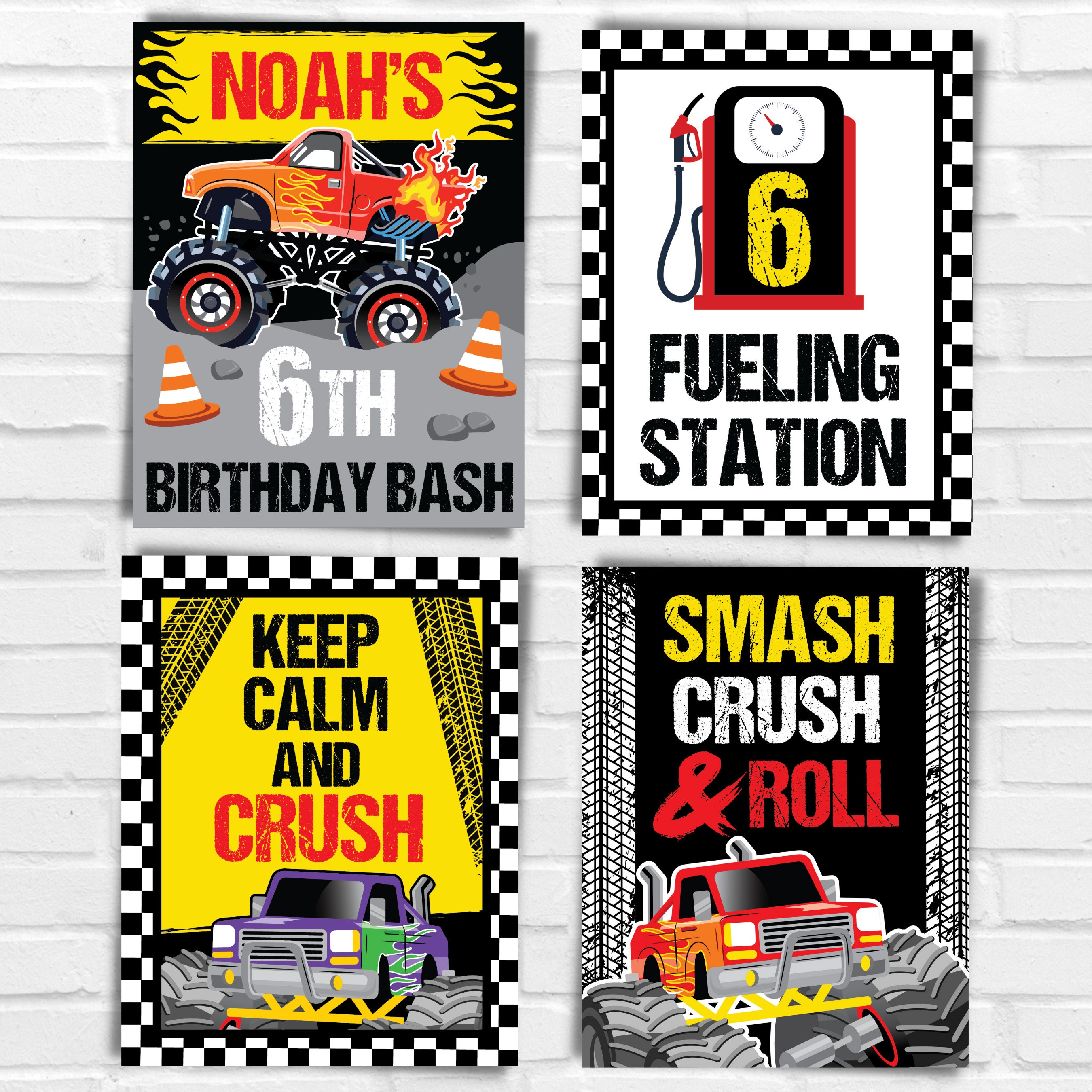 Monster Truck Party Signs Printable Pack/ Monster Jam Party | Etsy