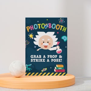 Science Party Photo Props Photo Booth Sign Editable Printable ...