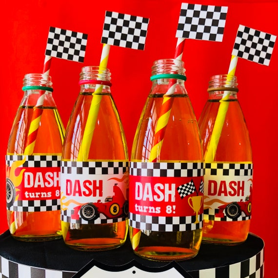 Race Car Bottle Wrappers/ Car Racing Bottle Labels/ Race Car Drink ...