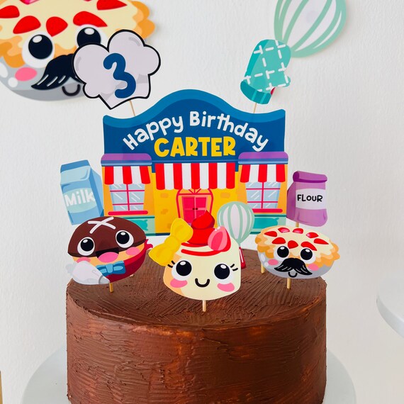 Pat a Cake Baking Birthday Cake Topper Editable Printable/ Cooking ...