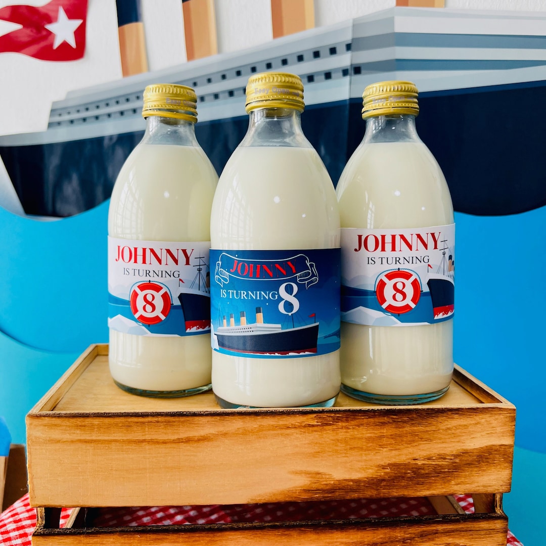 Titanic Themed Party Bottle Wrappers EDITABLE Printable | Personalised ...