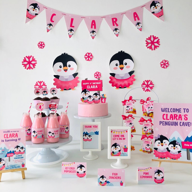 Penguin Girl Party Welcome Sign/ Penguin Tutu Cute Birthday - Etsy
