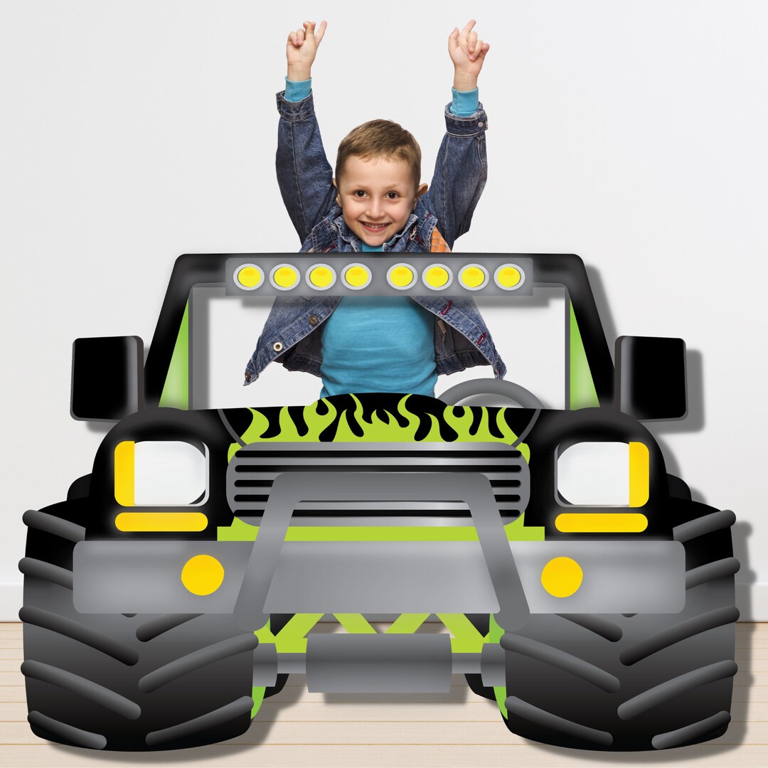 Monster Truck Photo Booth Frame/ Monster Jam Party Photo Props/ Monster ...