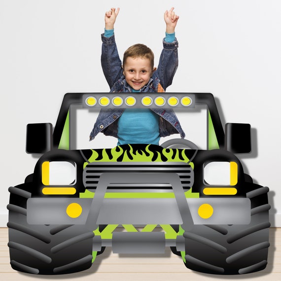 Monster Truck Photo Booth Frame/ Monster Jam Party Photo Props/ Monster ...