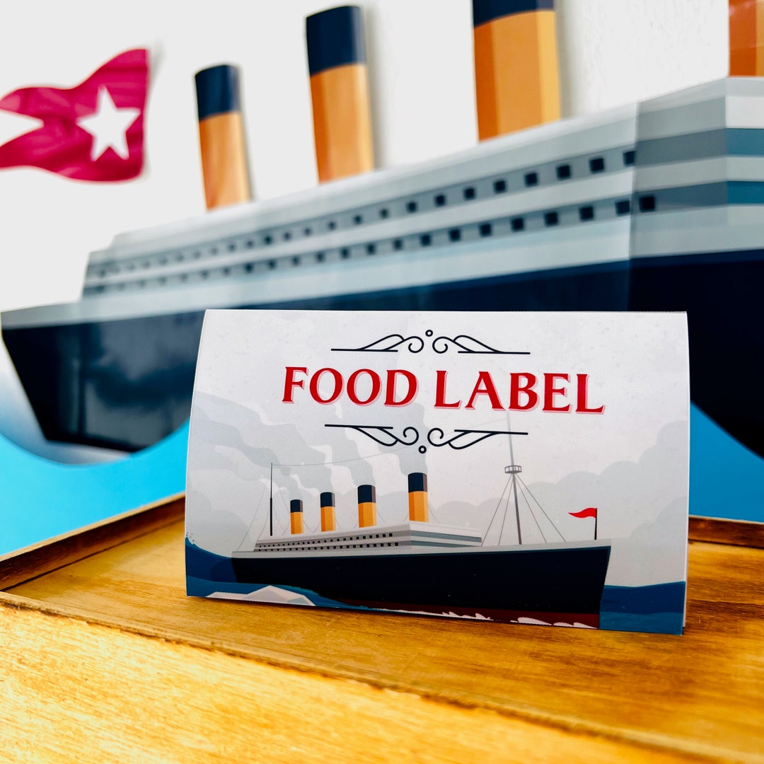 Titanic Party Food Tent Cards EDITABLE Printable | Personalised Titanic ...
