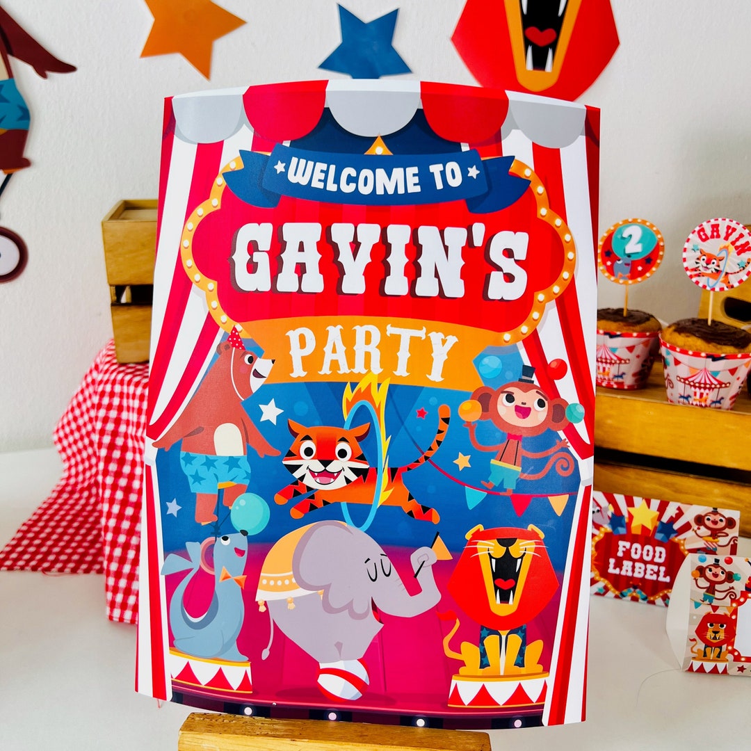 Editable Circus Party Welcome Sign | Carnival Birthday Decor (digital ...