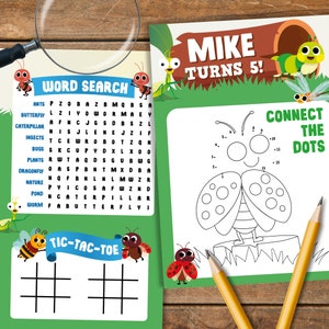 Bugs Party Game EDITABLE Printable Kit | Nature Themed Party Bingo Game ...