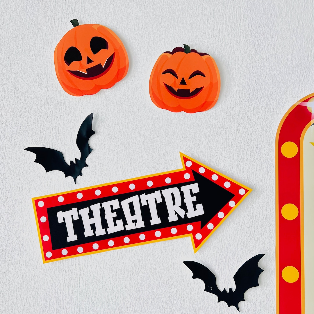 Halloween Movie Night Cut-outs Signs Editable Printable/ Halloween ...