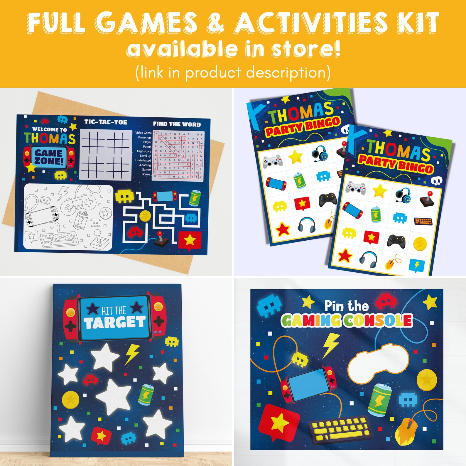 Video Game Party Game Pin the Game Console Game Printable/ Gamer Gaming ...