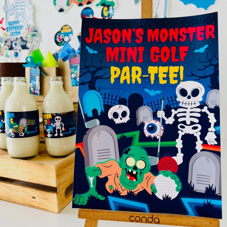 Monster Mini Golf Party Decorations Kit Editable Printable/ - Etsy