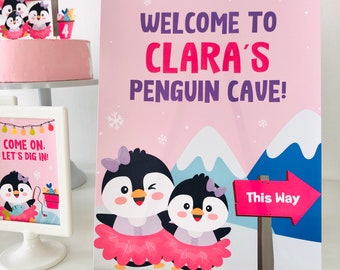 Penguin Welcome Sign - Etsy