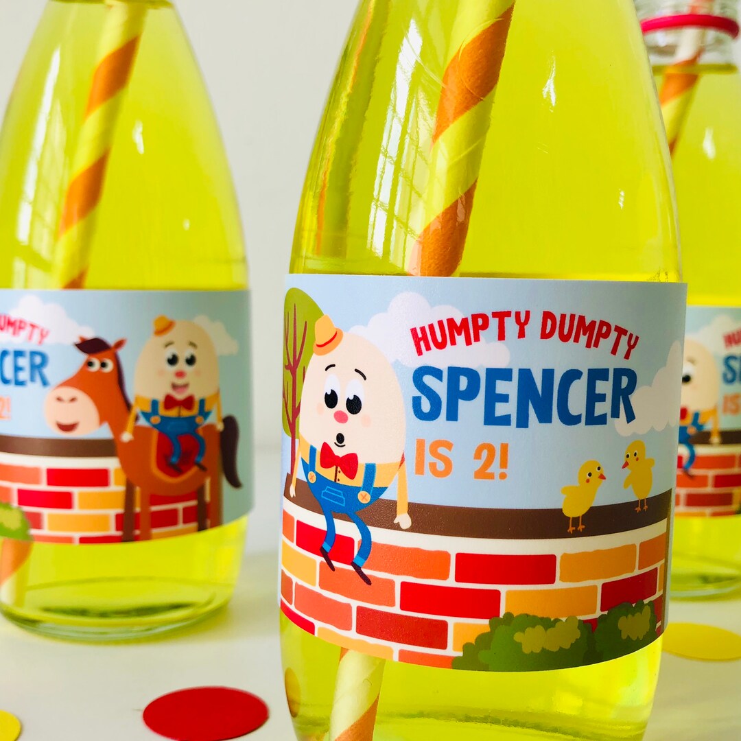 Humpty Dumpty Party Bottle Wrapper/ Humpty Dumpty Nursery Rhymes Bottle ...