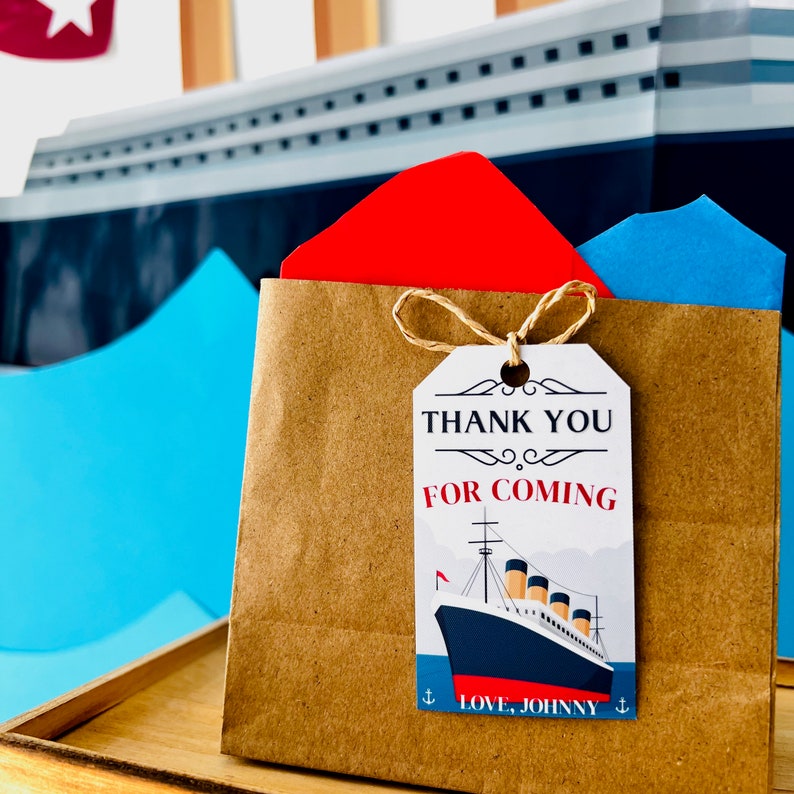 Titanic Party Favor Tags Printable | Editable Nautical Cruise Ship ...
