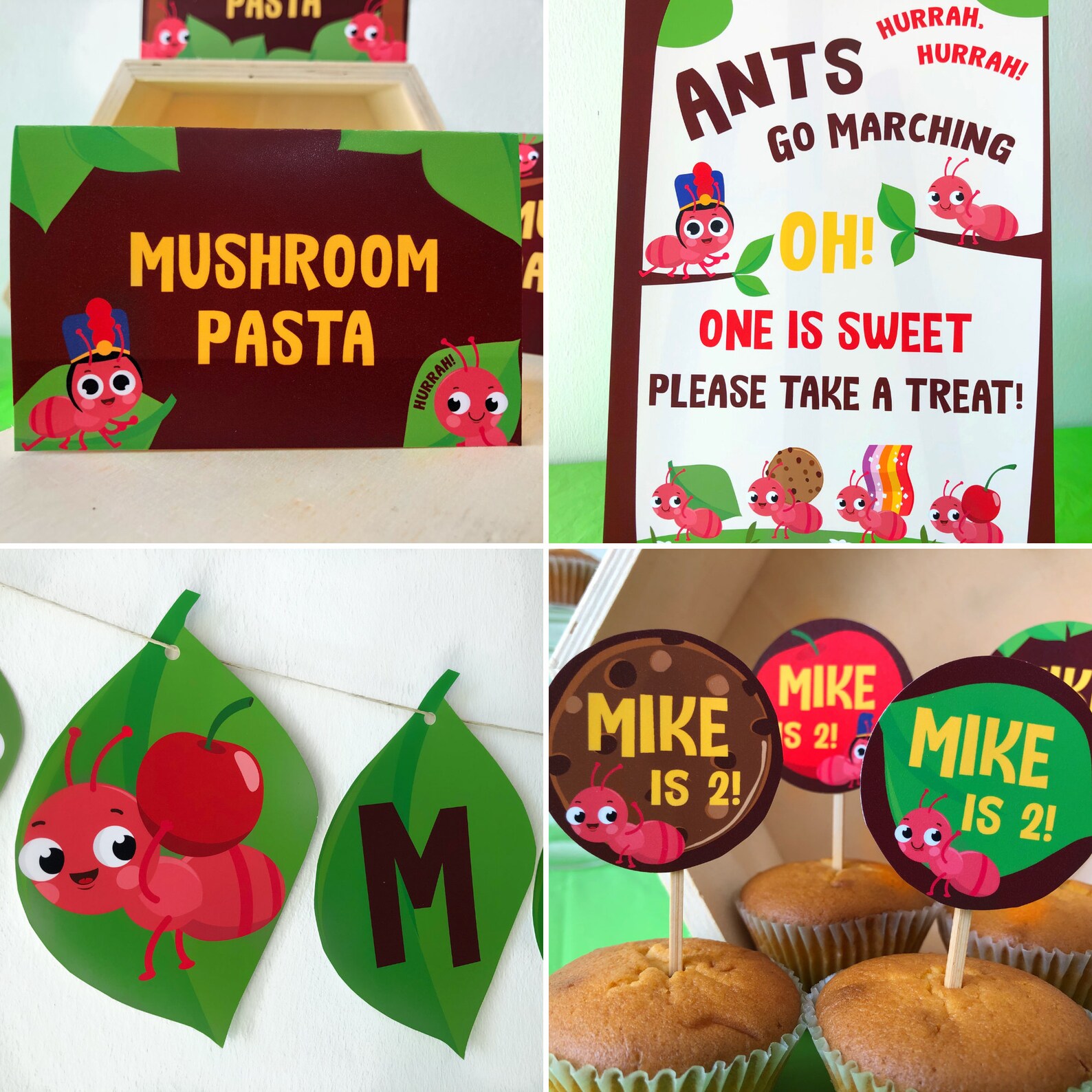 Ants Go Marching Birthday Editable Party Kit Printables/ Ants Picnic ...