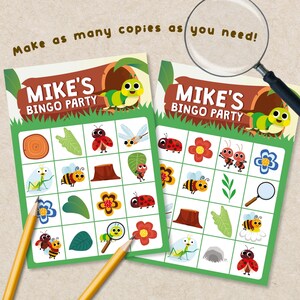 Bugs and Insects Birthday Bingo Game EDITABLE Printable | Outdoor Bug ...
