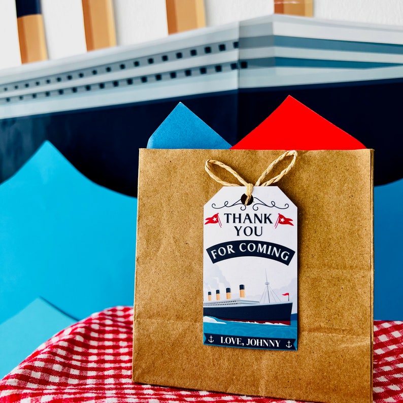 Titanic Party Favor Tags Printable | Editable Nautical Cruise Ship ...