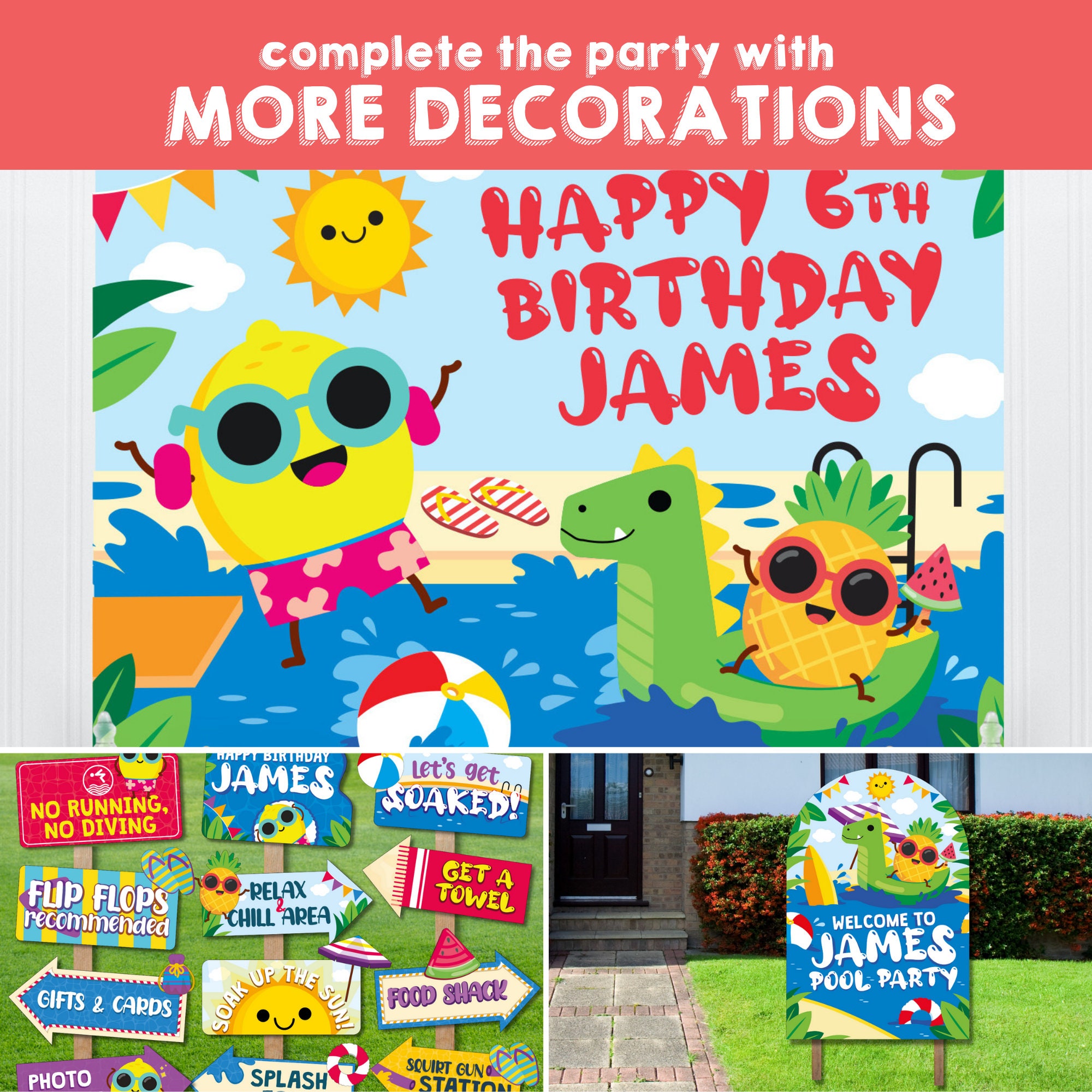 Pool Party Ticket Invitation, Editable Printable - Etsy