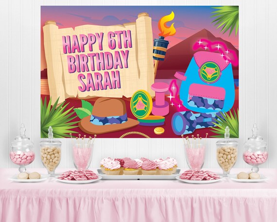 Indiana Jones Girl Birthday Backdrop/ Ridley Jones Party Backdrop ...