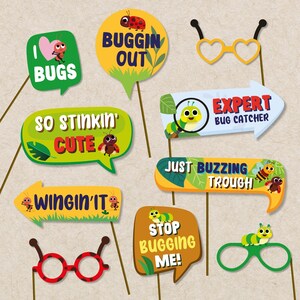 Bugs and Insects Photo Props | Outdoor Bug Hunt Party Photo Booth | Nature Explorer Themed Photo ...