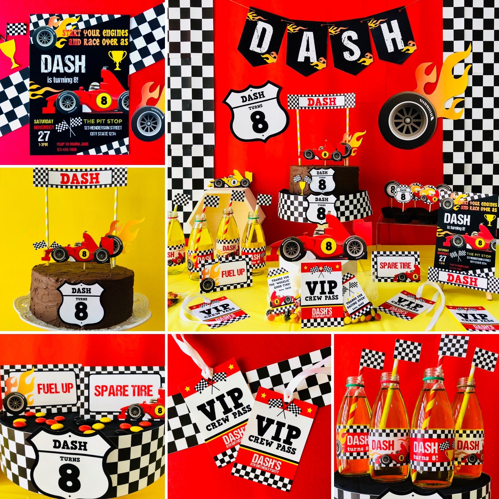 Race Car Birthday Party/ Car Racing Party Kit/ Race Car | Etsy