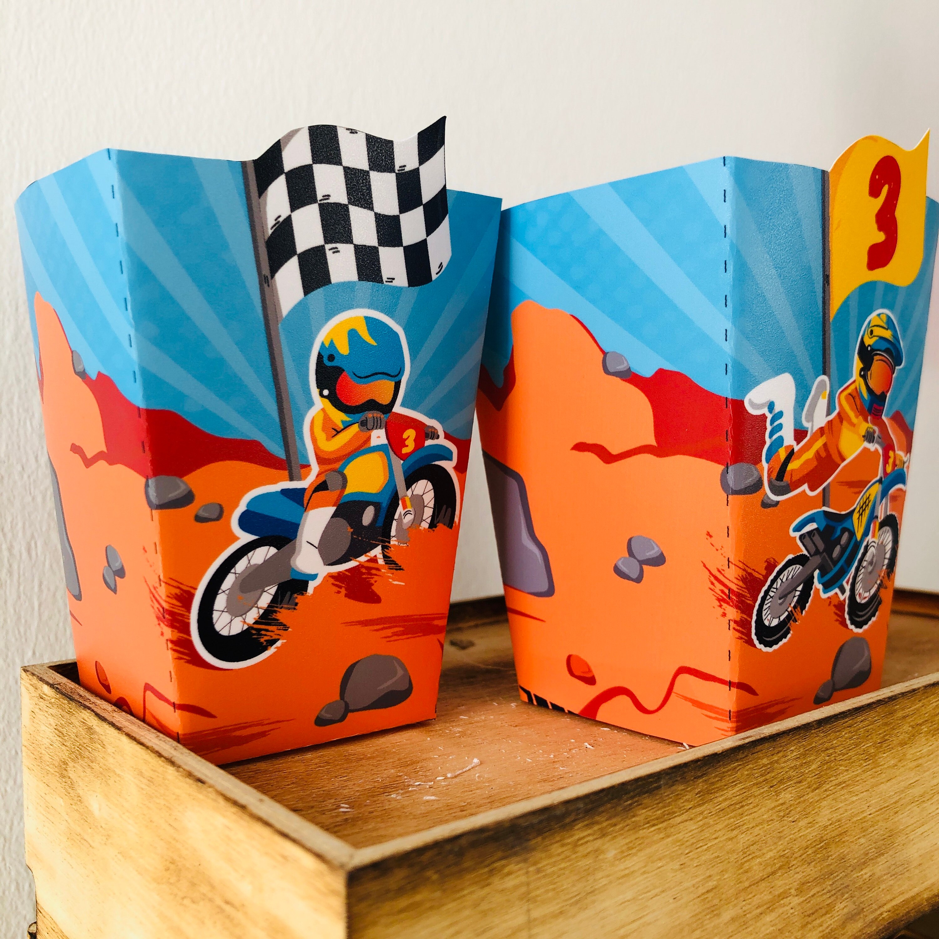 Dirt Bike Party Favors Boxes/ Motocross Snack Box/ Motorbike Popcorn ...