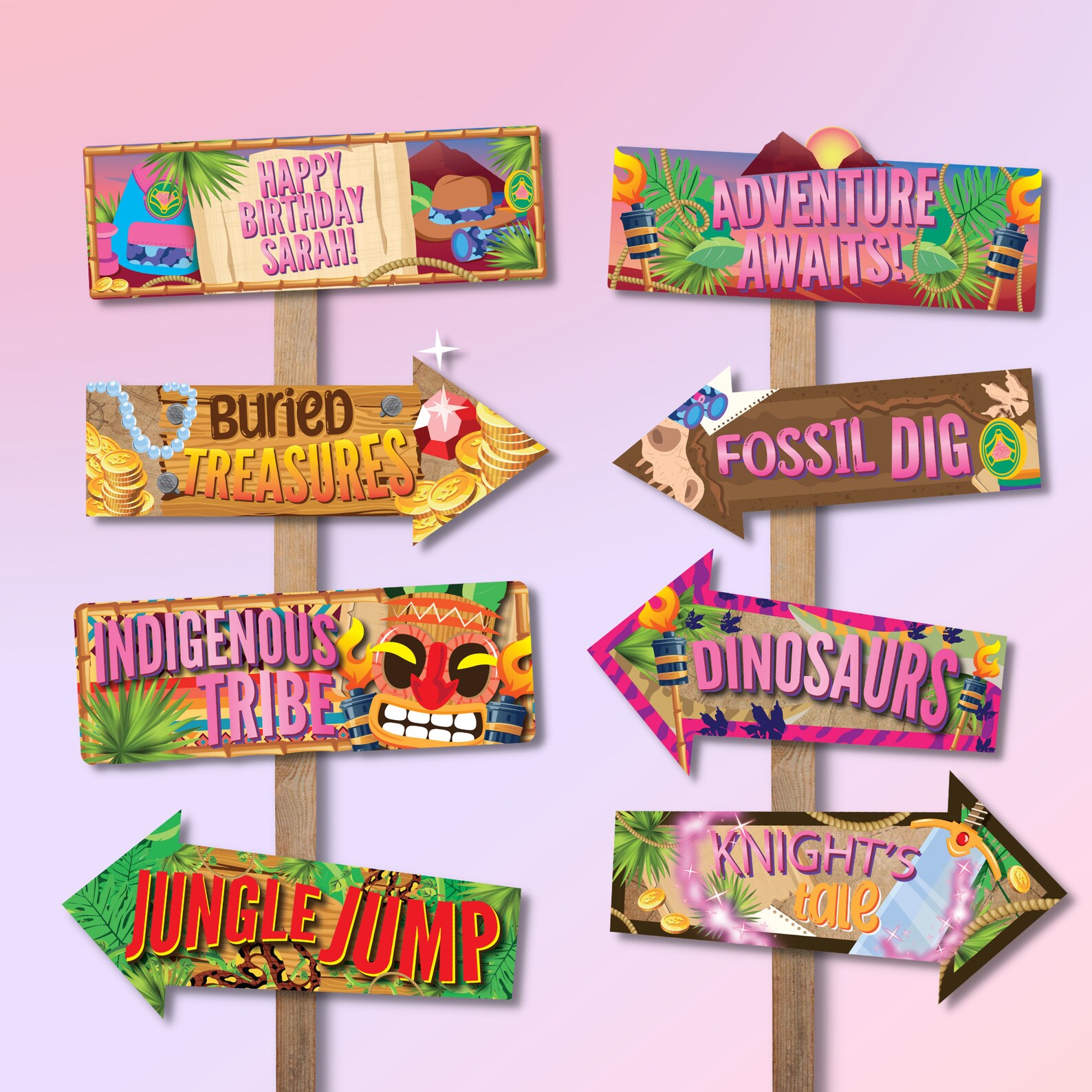 Indiana Jones Girl Party Directional Sign Printable Pack/ - Etsy