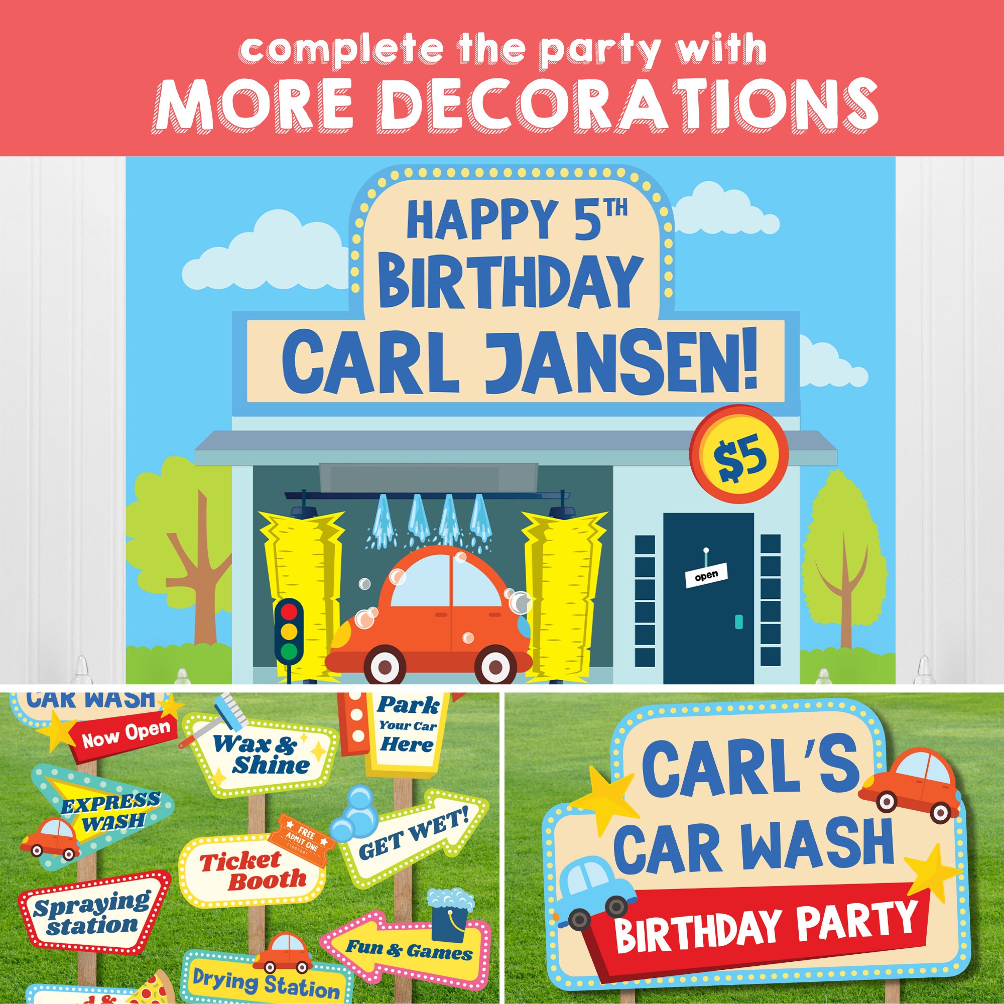 Car Wash Bubbles Cut-outs Decoration Printable - Etsy