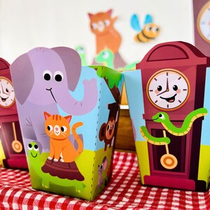 Hickory Dickory Dock Party Favor Box Template/ First Birthday Nursery ...