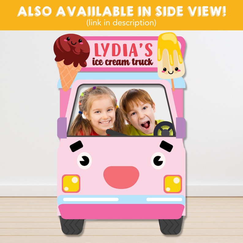 Ice Cream Truck Photo Booth Frame EDITABLE Printable/ice Cream - Etsy