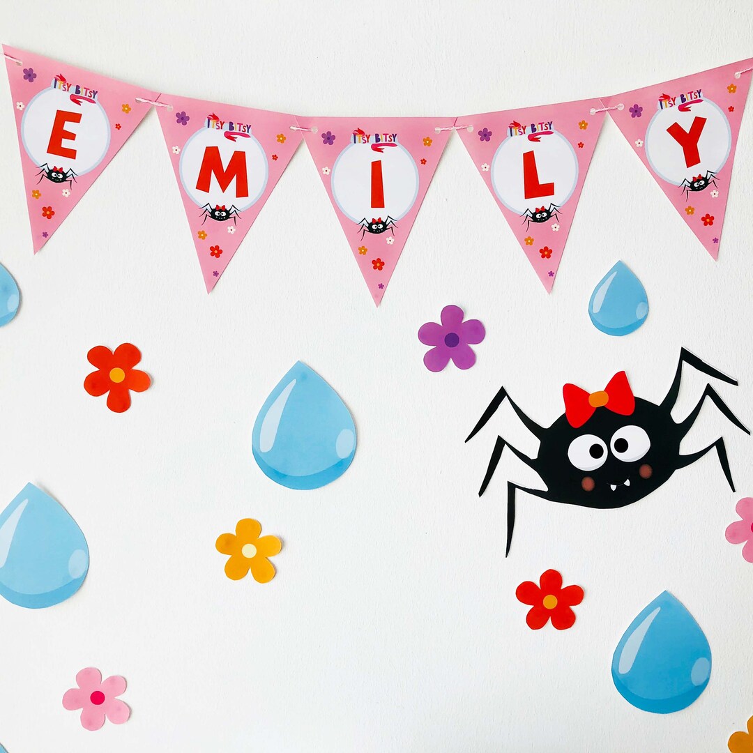 Itsy Bitsy Spider Party Banner/ Itsy Bitsy Spider Girl Party Garland ...