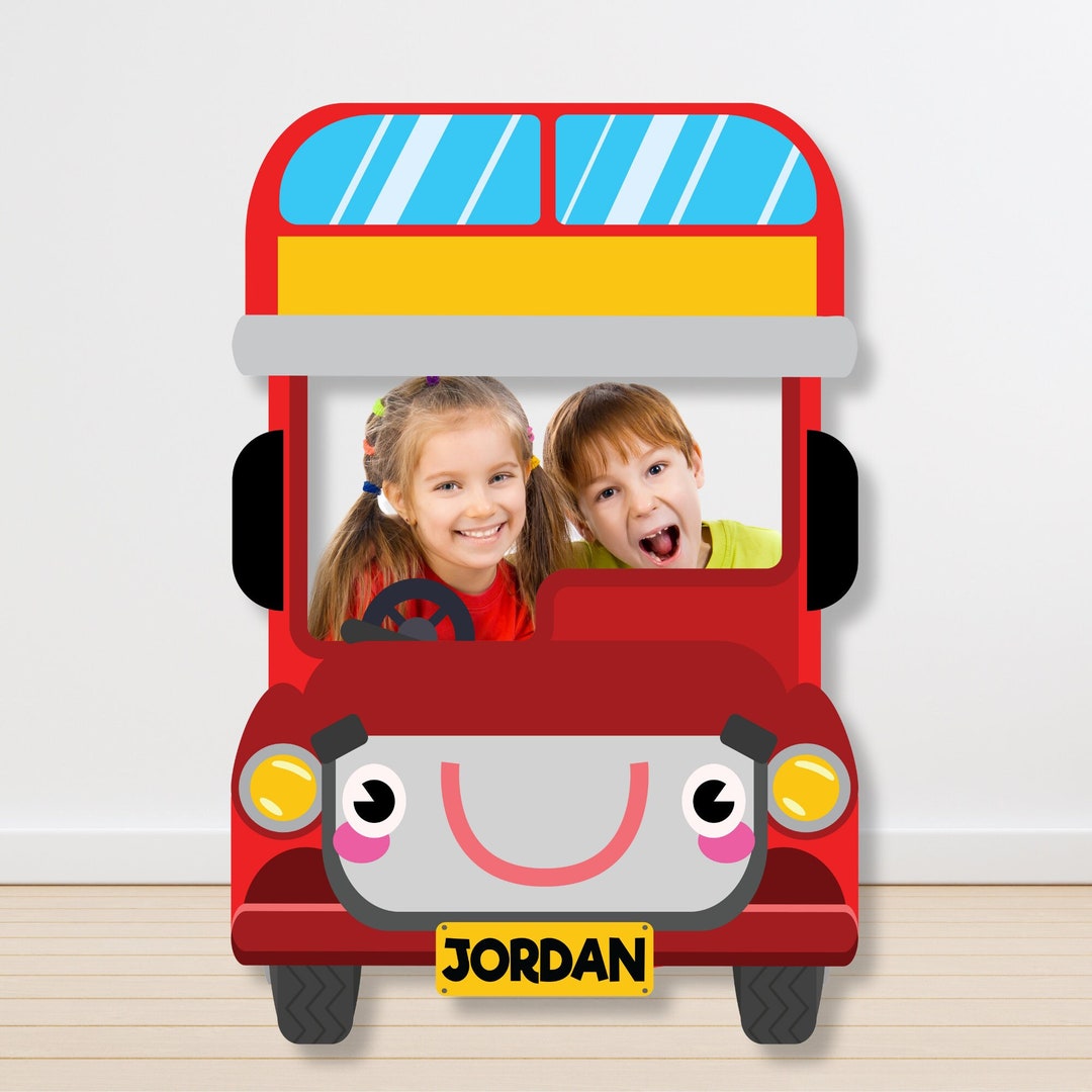 Red London Bus Party Photo Booth Frame EDITABLE Printable/ Red Bus ...