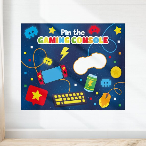 Video Game Party Game Pin The Game Console Game Printable Gamer Gaming Party Pin Game Editable video-game-party-game-pin-the-game-console-game-printable-gamer-gaming-party-pin-game-editable