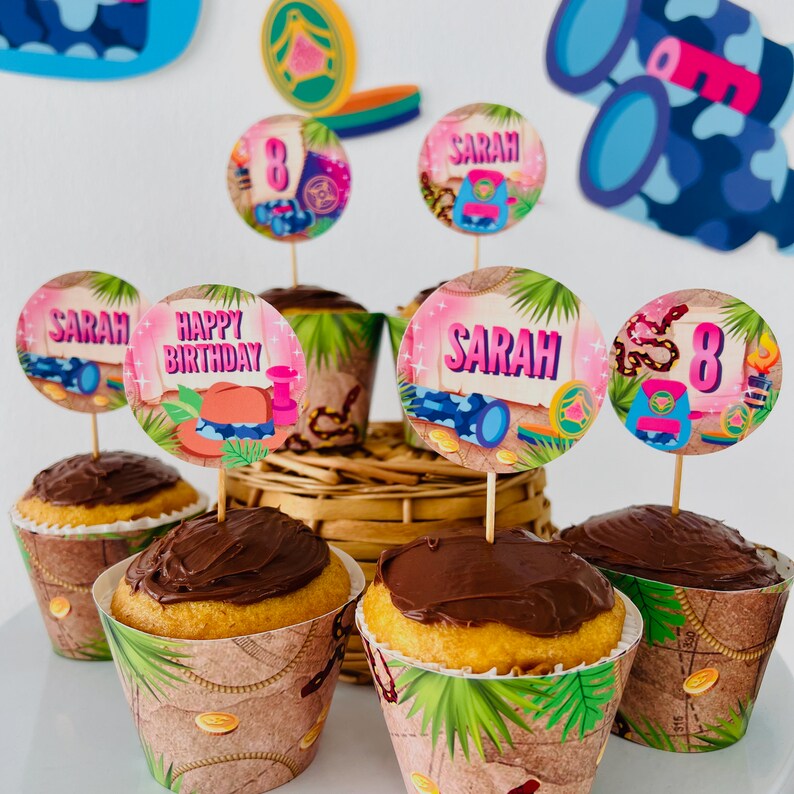 Indiana Jones Girl Party Cupcake Toppers Printable/ Ridley - Etsy